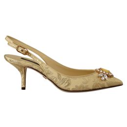 Dolce & Gabbana Dolce & Gabbana Gold Crystal Slingbacks Pumps Absatzschuhe