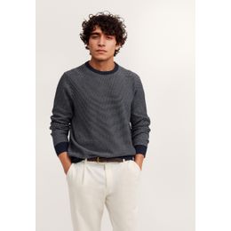 Bugatti Herren Pullover Rundhals aus reiner Baumwolle