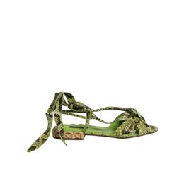 Dolce & Gabbana Dolce & Gabbana Gr&uuml;ne Tierdruck Kn&ouml;chelriemen Sandalen Schuhe