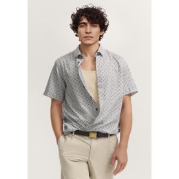 Bugatti Herren Kurzarm-Hemd elegant mit Allover-Muster
