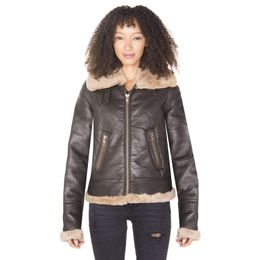 Braune B3-Fliegerjacke aus Schafsleder f&uuml;r Damen &ndash; Kayseri