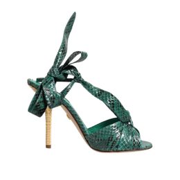 Dolce & Gabbana Dolce & Gabbana Gr&uuml;ne Pythonleder Absatzsandalen Schuhe