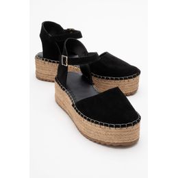 Viba Leder Espadrille Plateau Keilabsatz Sandalen (Damen)