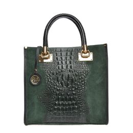 Roberta M Gr&uuml;n Rindsledertasche