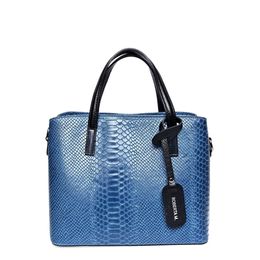 Roberta M Blau Rindsledertasche