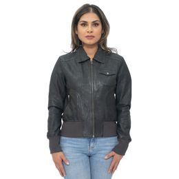Damen Leder MA-1 Varsity Jacke-Ann Arbor