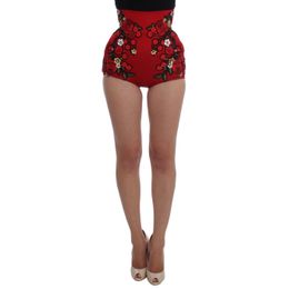 Dolce & Gabbana Dolce & Gabbana Rote Seidenrosen Sizilien Shorts