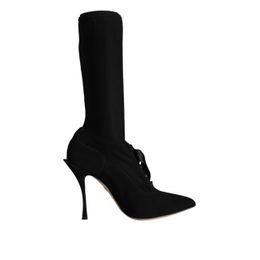 Dolce & Gabbana Dolce & Gabbana Schwarze Stiletto-Absatz Stiefel Halbhochschuhe