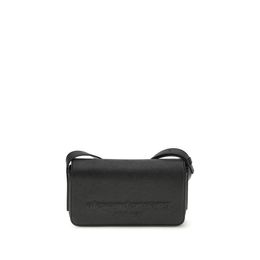 Alexander Wang Schwarze Kalbsleder Bos Taurus Schultertasche