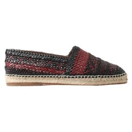 Dolce & Gabbana Dolce & Gabbana Schwarze Bordeaux-Buffelleder-Espadrilleschuhe
