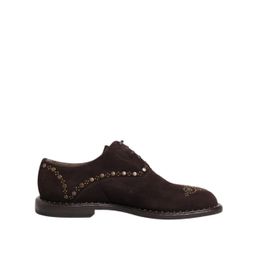 Dolce & Gabbana Dolce & Gabbana Braune Samt Schn&uuml;r-Oxford-Schuhe