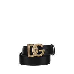Dolce & Gabbana Dolce & Gabbana Schwarzer Kalbsleder G&uuml;rtel Bos Taurus Regular