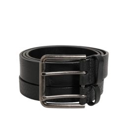 Dolce & Gabbana Dolce & Gabbana Schwarzer Doppelriemen Leder G&uuml;rtel mit Silberner Schnalle
