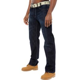 Enzo | Herren Denim Jeans mit G&uuml;rtel - Dunkelblau