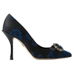 Dolce & Gabbana Dolce & Gabbana Blaue Blumige Ayers Kristall Pumps Schuhe