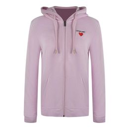 Love Moschino Kapuzenpullover Mit Kleinem Herzlogo Und Rei&szlig;verschluss, Rosa