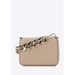 Wittchen Mini-Handtasche f&uuml;r Damen aus Leder mit dicker Kette, beige