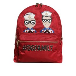 Dolce & Gabbana Roter #DGFAMILY VULCANO Verzierung Rucksack Tasche