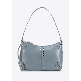 Wittchen Damen-Schultertasche mit Nieten, blau, &Ouml;ko-Leder