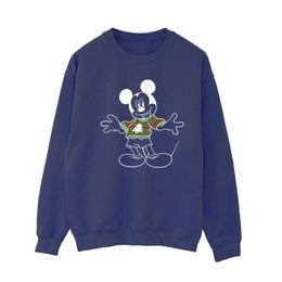 Disney - "Mickey Mouse Xmas Jumper" Sweatshirt f&uuml;r Damen (Marineblau)