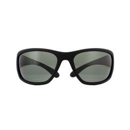 Polaroid Wrap Mens Rubber Schwarz Grau Polarisierte Sonnenbrille