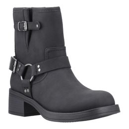 Rocket Dog - "Nino" Biker Stiefel f&uuml;r Damen, Kn&ouml;chelhoch (Schwarz)