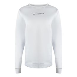 Love Moschino Sweatshirt Mit Kleinem Logo, Wei&szlig;