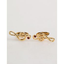 Dolce & Gabbana Goldene musikalische Note Metall Messing Pin Herren Accessoire Manschettenkn&ouml;pfe