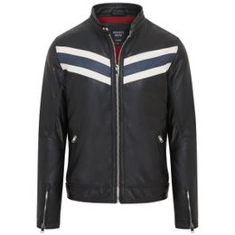 Schwarze Caf&eacute; Racer Biker-Lederjacke f&uuml;r Herren - Aniak