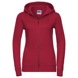 Russel Athletic Russell - "Authentic" Hoodie mit durchgehendem Rei&szlig;verschluss f&uuml;r Damen (Rot)