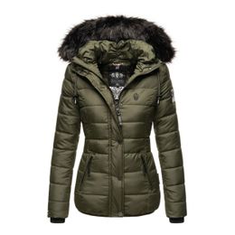 Navahoo Damen Steppjacke Zuckerbiene &ndash; Warm, Stylisch & Mit Teddyfell und Kapuze