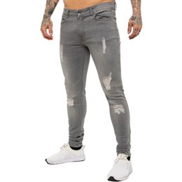 Enzo Herren Skinny Ripped Jeans
