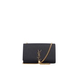 SAINT LAURENT Kate kleine Quasten-Schultertasche aus genarbtem Leder