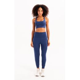 JUSTEVER Jogginghose mit hohem Bund, elastischen Taschen, lockerem Schnitt und schlankmachender Passform, marineblau, Damen - Beat