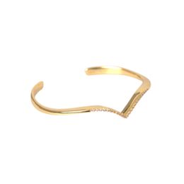 Nialaya Bogenfl&uuml;gel-Cuff Skyfall Gold CZ 925 Armband