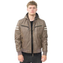 Herren Leder Kapuzen Retro Bomberjacke - Skopje