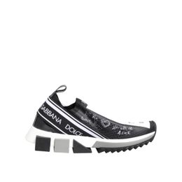 Dolce & Gabbana Dolce & Gabbana Schwarz-Wei&szlig; Sorrento Niedrigschuh Sneakers