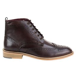 Klassische Oxford-Brogue-Stiefeletten f&uuml;r Herren aus braunem Leder
