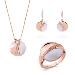 Orphelia 'Moragene' Damen-Set aus 925er Sterlingsilber: Halskette + Ohrringe + Ring &ndash; Ros&eacute; SET-7506/RG
