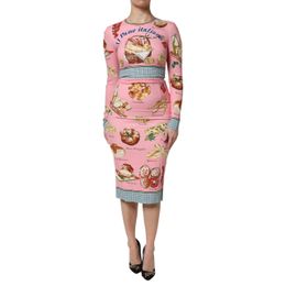 Dolce & Gabbana Italienisches Brot Print Midi-Kleid