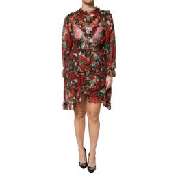 Dolce & Gabbana Blumendruck Mini-Kleid mit R&uuml;schen