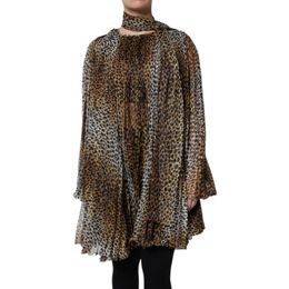 Dolce & Gabbana Leopardenmuster Faltenmini Kleid