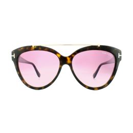 Tom Ford Sonnenbrille 0518 Livia 52Z Dunkle Havanna Gradient Spiegel Violett