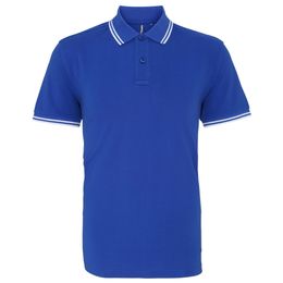 Asquith & Fox Herren Poloshirt mit klassischer Passform (Royal/ Wei&szlig;)
