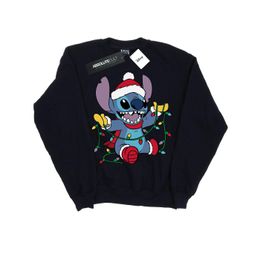 Disney - "Lilo And Stitch Christmas Lights" Sweatshirt f&uuml;r Damen (Marineblau)
