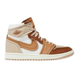 Nike - "Air Jordan 1" Sneaker f&uuml;r Damen, Leder, Hoch geschnitten (Braun)