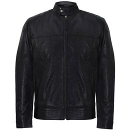 Bikerjacke aus Leder mit Stehkragen
