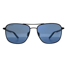 Serengeti Aviator Herren Matt Schwarz Mineral Blau 555nm Polarisiert Spello