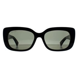 Gucci Rectangle Womens Gl&auml;nzend Schwarz Grau GG1979SK