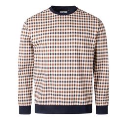 Aquascutum Active Iconic - Beige Kariertes Sweatshirt Mit Rundhalsausschnitt